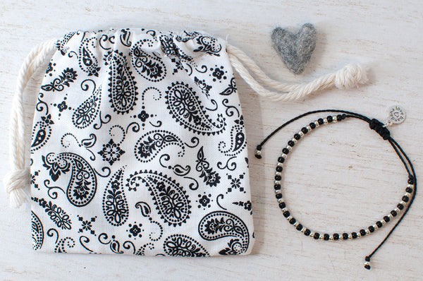 Black and Silver Beaded String – bandana love